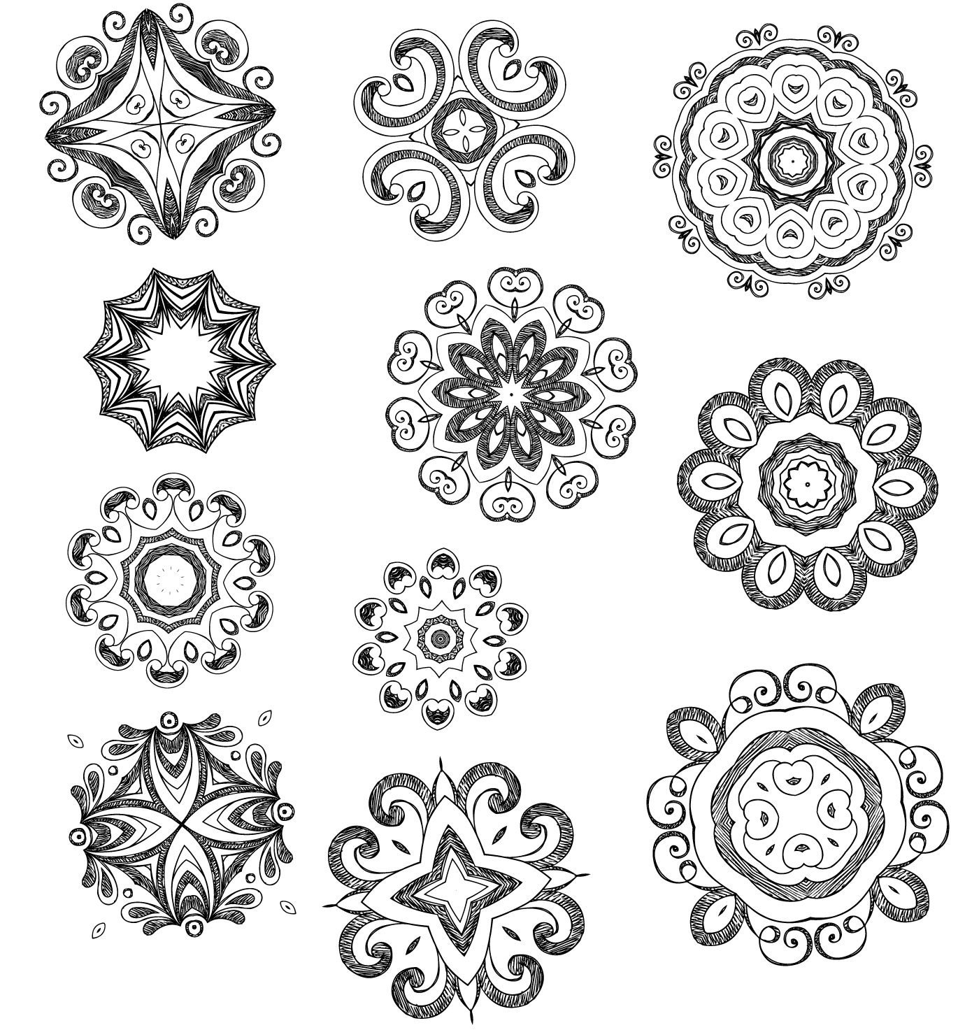 12 hand drawn unique decorative vector elements | Creative Nerds