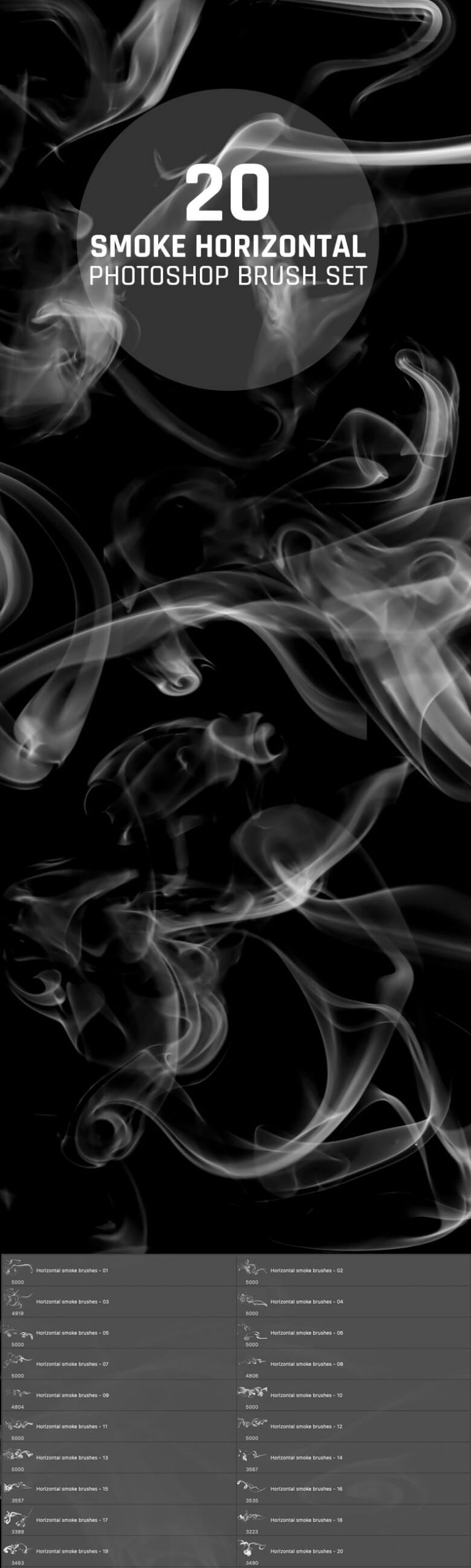 Premium members: 20 Smoke horizontal photoshop brushes | Creative Nerds