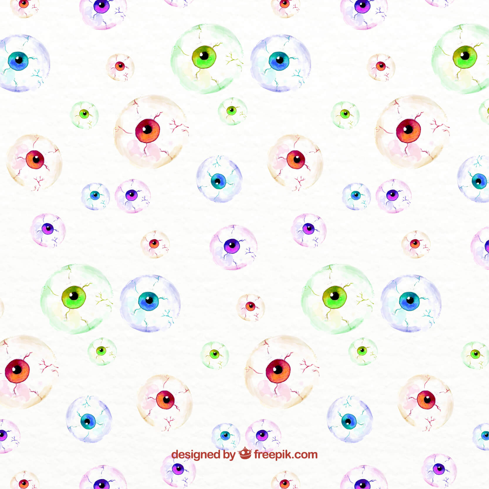 Halloween spooky eyeballs free vector pattern | Creative Nerds